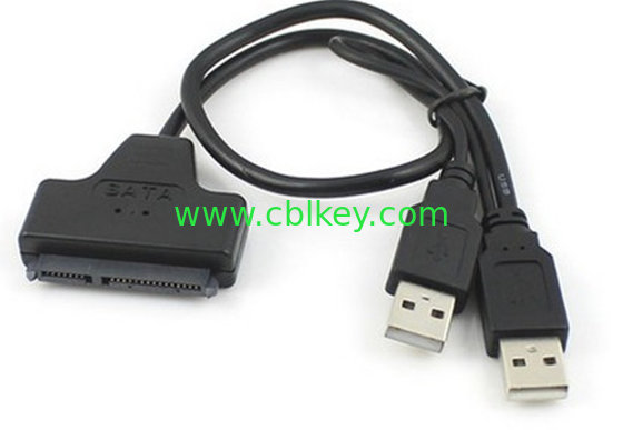 USB to SATA 22 pin Hard Disk Driver Convertor Adapter Cable with USB A MALE power