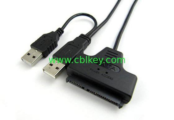 USB to SATA 22 pin Hard Disk Driver Convertor Adapter Cable with USB A MALE power