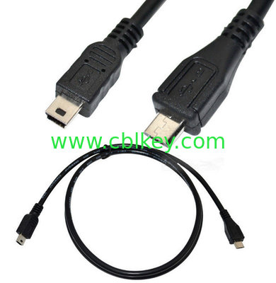 USB 2.0 Mini B 5 Pin male plug to Micro 5pin male Adapter cable