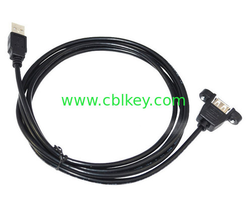USB 2.0 A female socket panel mount to USB A male plug extension cable