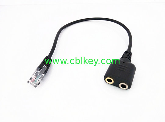 Phone Headset Plug to RJ9 Audio Adapter Cable