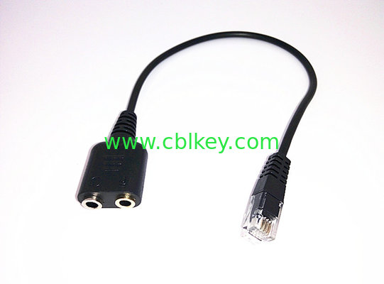 Phone Headset Plug to RJ9 Audio Adapter Cable