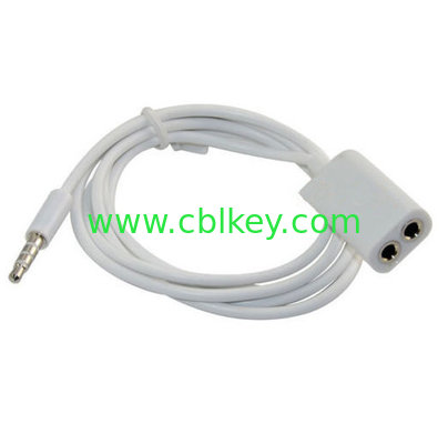 3.5mm Male To 2x3.5mm Female Audio Splitter Adapter Cable For Earphone