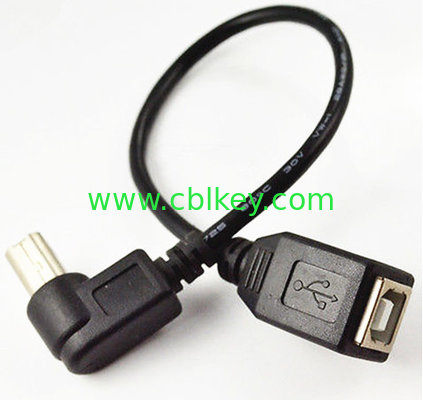 USB 2.0 B female to left angle B male printer short extension cable Adapter
