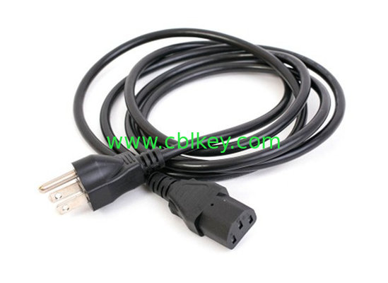 US IEC Kettle Mains Cable 3 Pin Plug TO IEC C13. USA to Kettle Lead Cord in Black