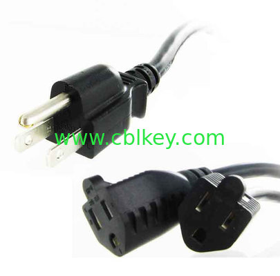 1ft Outlet Saver Power Cord Splitter, 1 NEMA 5-15P to 2 NEMA 5-15R