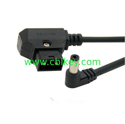 0.6M D-Tap Male to Right Angle DC 5.5x2.5mm Cable for DSLR Rig Power V-Mount Anton Battery