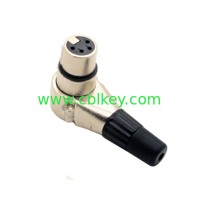 Angle 90 Degree XLR 4pin female socket Connector