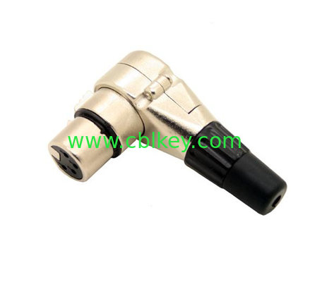Angle 90 Degree XLR 4pin female socket Connector