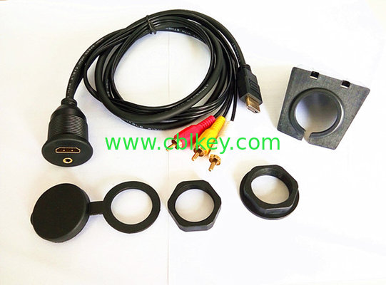 Waterproof Car Dash board Insulations Flush Mount Hdmi and 3RCA Extension Car Radio cable