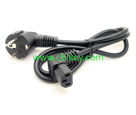 European Male to IEC 320 C13 Down Angle Power cord 1Meter