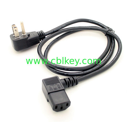 Flat Plug Power cord, Angled 5-15P/C13 for LCD LED Wall Mount TV 3ft