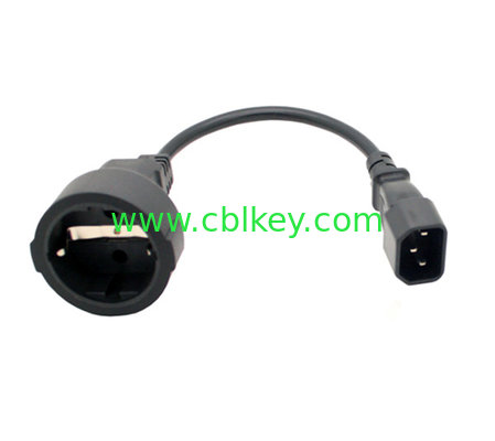 UPS Power Lead adapter, IEC 320 C14 to CEE 7/7 European Female adapter cable 25cm