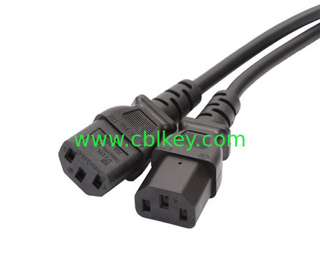 Australia SAA 1 in 2 out Y split cable, SAA Male to 2x IEC C13 female Cable L=0.6Meter
