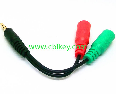 High quality 3.5mm Headset and microphone splitter cable