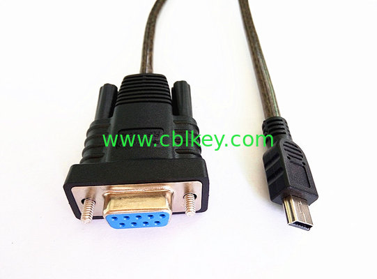 Mini usb to RS232 DE9PIN Female cable With IC PL2303RA  0.2M