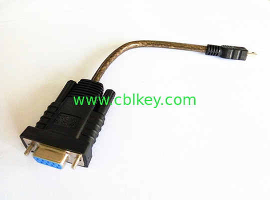 Mini usb to RS232 DE9PIN Female cable With IC PL2303RA  0.2M