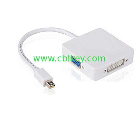 Mini DisplayPort Thunderbolt DP to DVI VGA HDMI Adapter cable For Mac Book, iMac, Mac Book