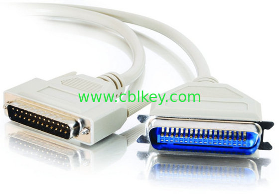 DB25 Male to Centronics 36 Male Parallel Printer Cable, Beige (6 Feet/1.82 Meters)