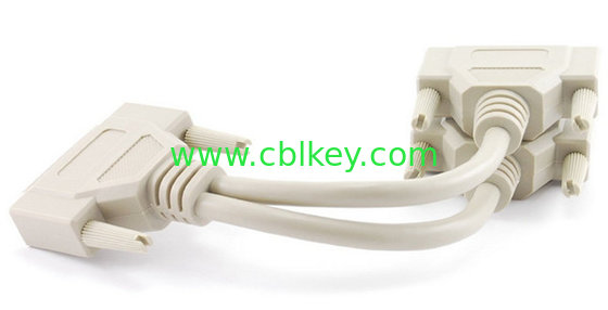 8 inch DB25 Parallel Male/Dual Female Y-Splitter Printer Cable