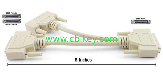8 inch DB25 Parallel Male/Dual Female Y-Splitter Printer Cable