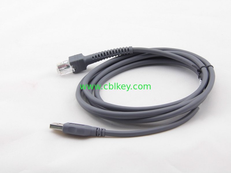 7FT USB TO RJ50 10P10C BARCODE SCANNER USB CABLE FOR LS2208,LS4278