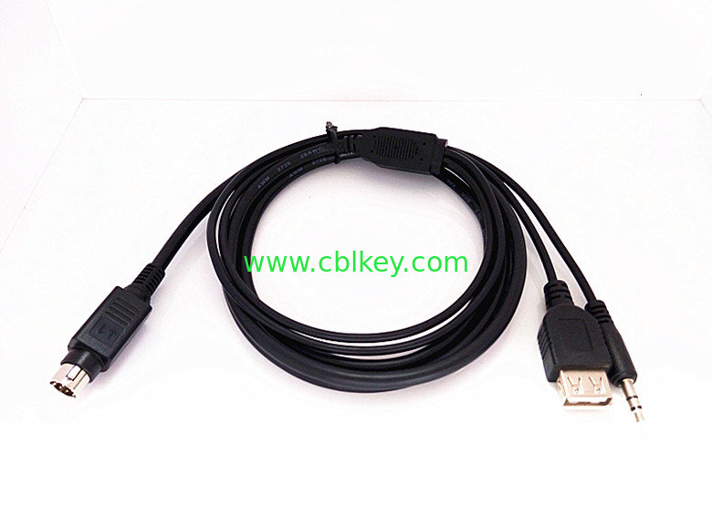 Audio Aux-Input & 5V USB Charge Cable Mini-Din to 3.5mm audio & USB For GROM audio