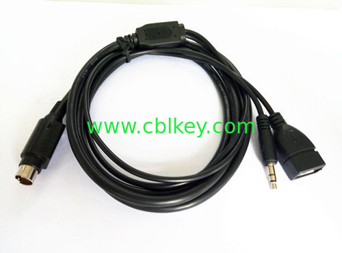 C-35USB 5 Ft USB 5 Volt Charging/Aux Mini din To 3.5mm GROM Audio Cable