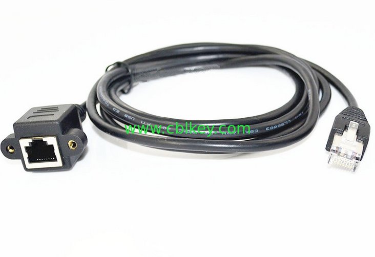 High speed Cat5e RJ45 male to female mount pannel indoor UTP extension Network Cable