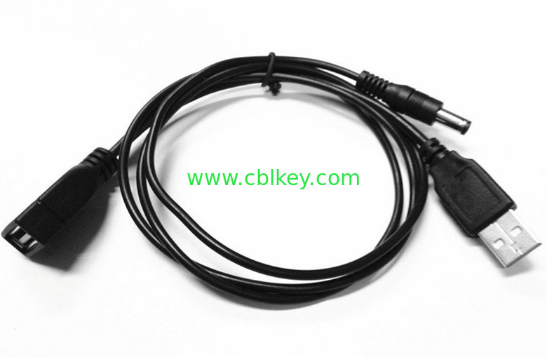 3Ft 1M USB 2.0 A female to USB A male with 5.5x2.1 DC plug power Y splitter Cable