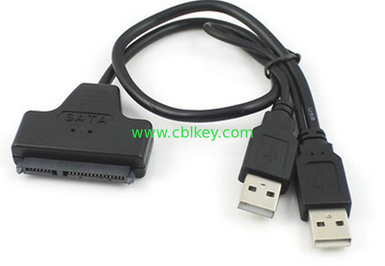 USB to SATA 22 pin Hard Disk Driver Convertor Adapter Cable with USB A MALE power