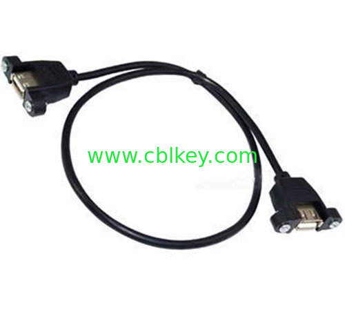 50cm 0.5m USB 2.0 A female to female jack socket panel mount extension cable
