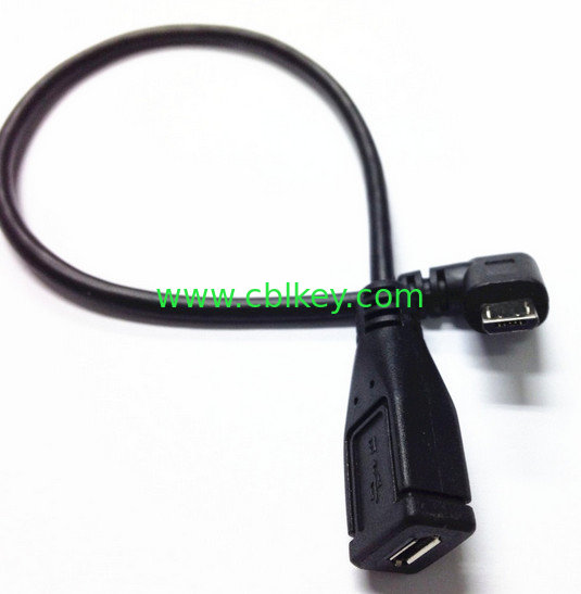 Micro USB 5 Pin female to Right angle 90 degree Micro 5P male plug Cable