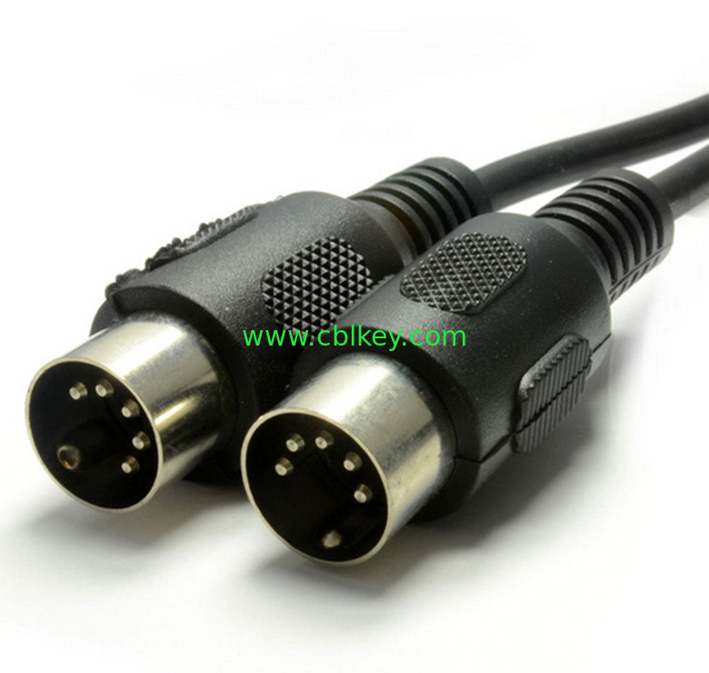 1m MIDI 5 Pin DIN Plug to 5 Pin DIN Plug Screened Cable