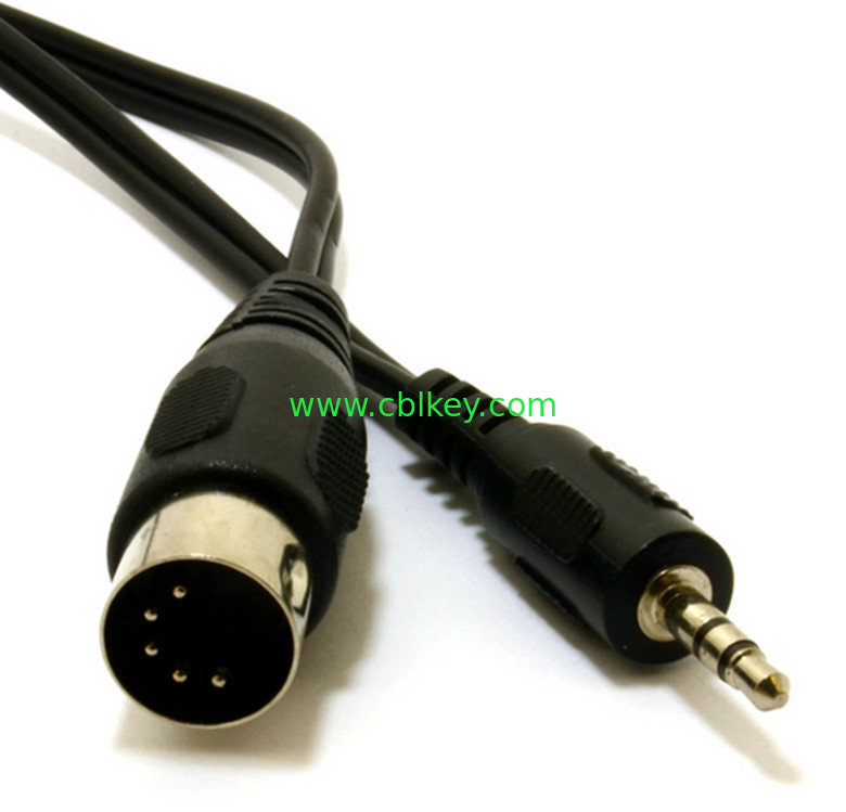 0.5M 5 Pin Din MALE To 3 Pole 3.5mm male Audio Cable