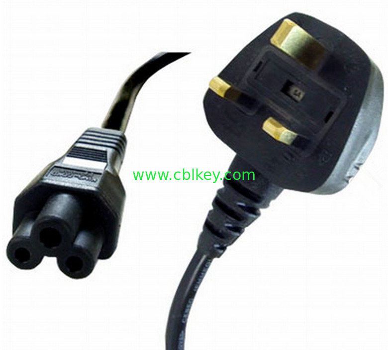 Power Cord UK Plug to C5 Clover Leaf CloverLeaf Lead 1.8m Cable