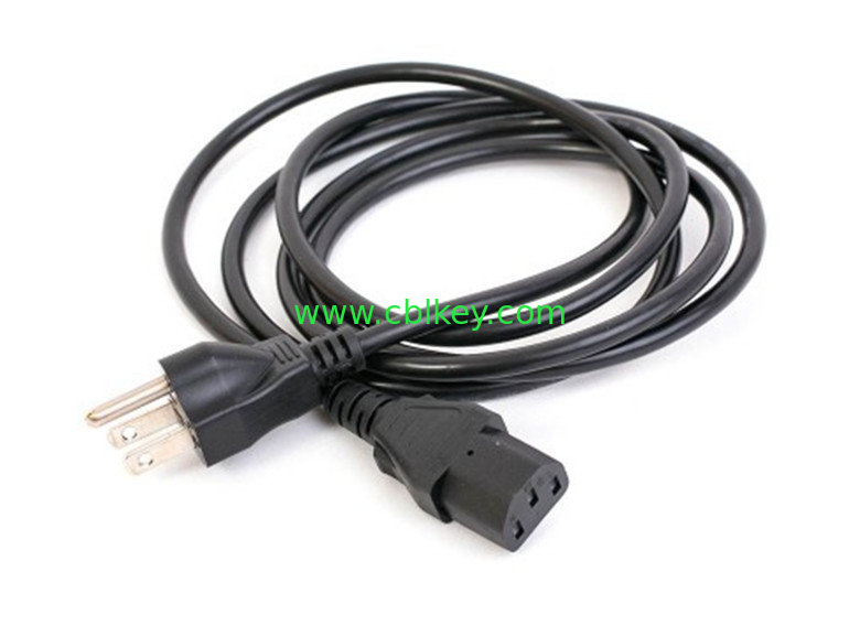 US IEC Kettle Mains Cable 3 Pin Plug TO IEC C13. USA to Kettle Lead Cord in Black