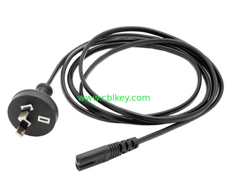 2 Prong Australian Notebook Power Cord, Australia male to IEC C7, 6ft