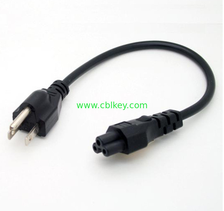 1ft Short Power adapter cord for USA Canada Nema 5-15P/C5 short cable