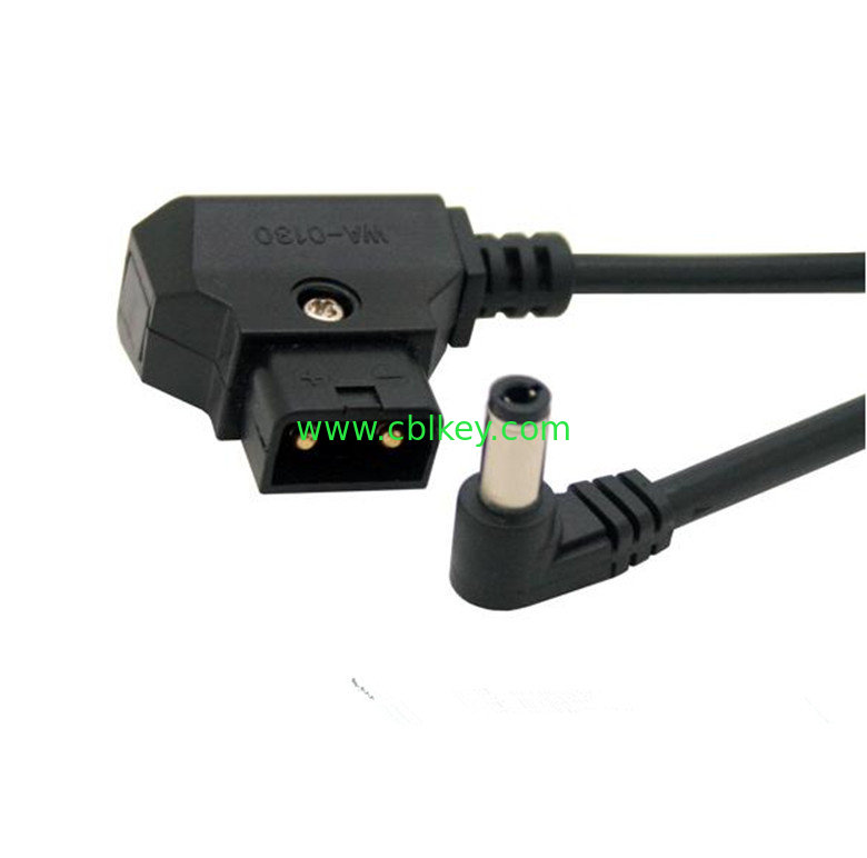 0.6M D-Tap Male to Right Angle DC 5.5x2.5mm Cable for DSLR Rig Power V-Mount Anton Battery