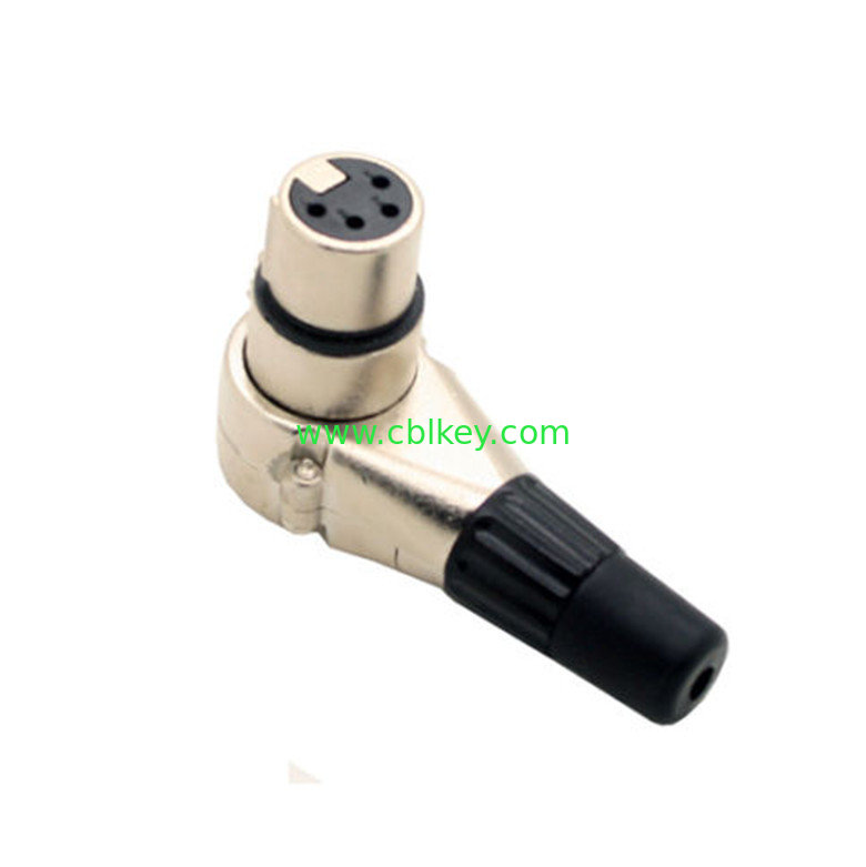 New angle 90 Degree XLR 4pin female socket for Anton etc camera power supply