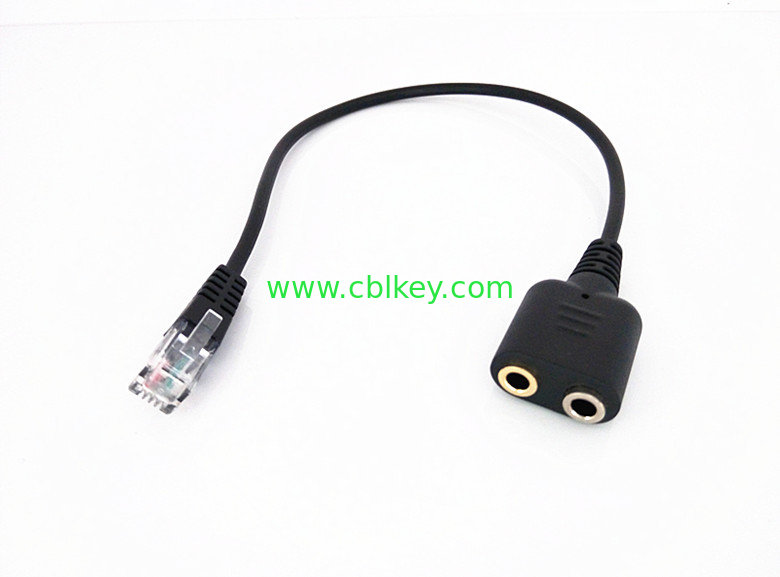 Headset Cable PC Headset For CISCO Phone Jack Dual 3.5mm Female to RJ9 Modular