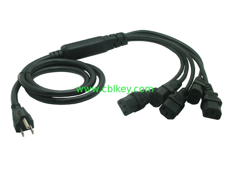 USA Nema 5-15P male to 5x C13 Power cord 1.5M