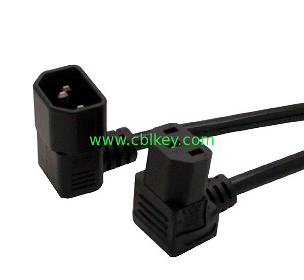 IEC 320 C14 Down angle to C13 Down angled Power cord 1.5M