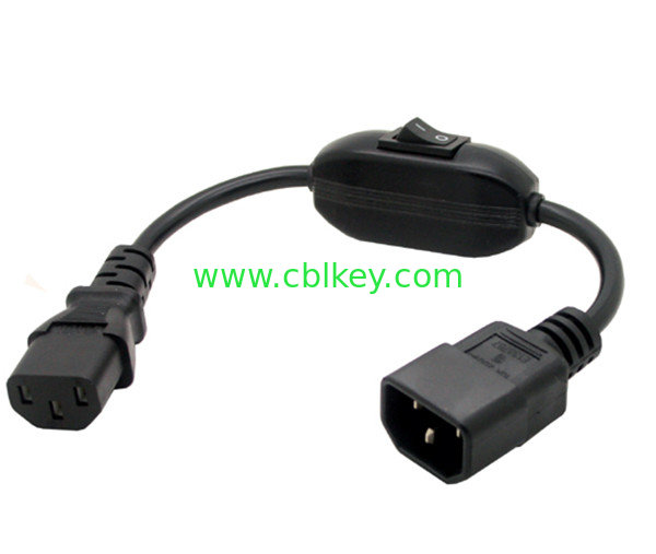 IEC 320 C14 Down angle to C13 Down angled Power cord 1.5M