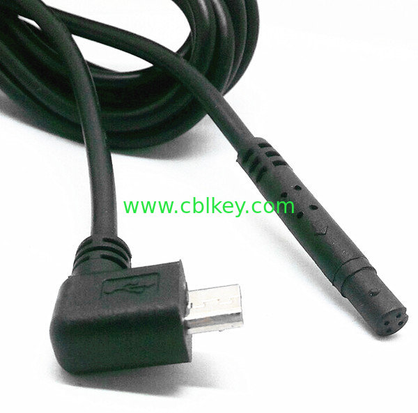 Right angle micro usb to 4pin camera cable for BM Car Camera