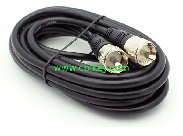 12' 50 Ohm UHF Male - UHF Male (PL-259) Cable - RG8X Coaxial cable