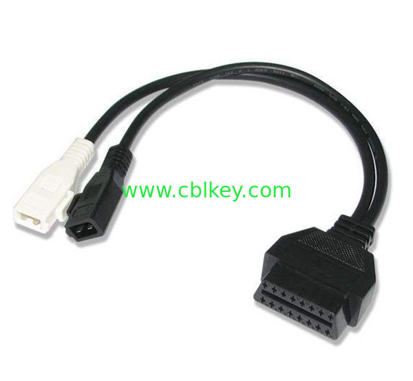 OBD female to AUDI 2+2 Cable, Audi 2M/2M to J1962F cable