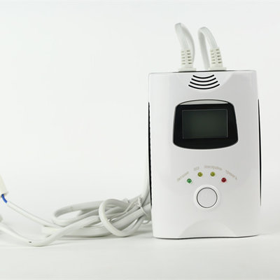 Home lpg gas detector with shutoff valve and LCD powered by AC220V/110V,backup battery