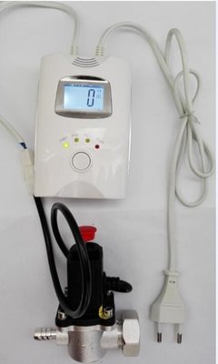 Carbon Monoxide Alarm with Backup Battery ,large LCD and valve output for home kitchen use